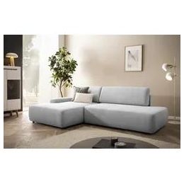 Ecksofa Home Affaire "TORGE, Schlafsofa Cord, Samtvelours u. Strukur fein, Couch in L-Form", grau (hellgrau), B:276cm H:82cm T:164cm, 100% Polyester, Sofas, Ecksofa, Schlaffunktion und Bettkasten, Liegefl&auml;che: 210x125 cm, neues Design