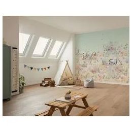 Kindertapete Komar "Disney Winnie the Pooh Flowerfield", pastell, B:300m H:250m, Vlies, Tapeten