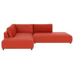 Ecksofa Musterring "Lucia", orange (aperol), B:304cm H:81cm T:224cm, 100% Polyester, Sofas, Ecksofa, mit gro&szlig;em Longchair, verschiedene Farben, B304 x T224 cm