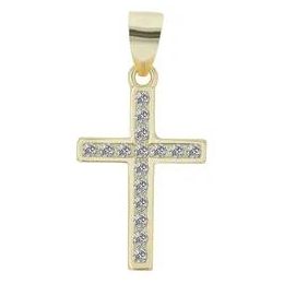Adelia&acute;s Kettenanh&auml;nger ADELIA ́S "modischer Kreuz Anh&auml;nger aus 925 Sterling Silber", gold, Schmuckanh&auml;nger, Damen, Silber 925 (Sterlingsilber), Kettenanh&auml;nger