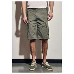 Bermudas Street One MEN, Herren, Gr. 32, gr&uuml;n (natural gr&uuml;n), Web, 98% Baumwolle, 2% Elasthan, unifarben, gerade kurz, Hosen Bermudas, mit seitlichen Einschubtaschen