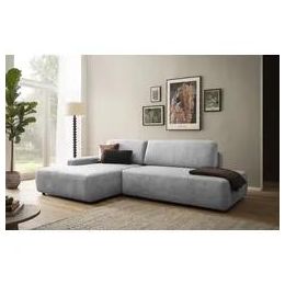 Ecksofa Home Affaire "TORGE, Schlafsofa Cord, Samtvelours u. Strukur fein, Couch in L-Form", silber (silbergrau), B:276cm H:82cm T:164cm, 100% Polyester, Sofas, Ecksofa, Schlaffunktion und Bettkasten, Liegefl&auml;che: 210x125 cm, neues Design