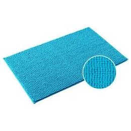 Badematte OTTO HOME "Vanessa Chenille, Badvorleger, Badezimmer Teppich, Duschvorleger" Gr. 3, blau (t&uuml;rkis), H:15mm, Polyester, Badematten, Badematte, Uni Farben, besonders weich