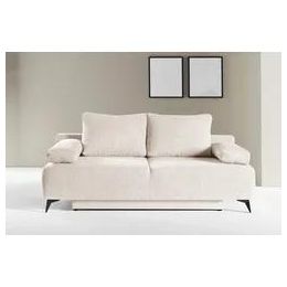 Schlafsofa WERK2 "Viktoria mit Komfortsitz- und Liegeh&ouml;he, Breite 200cm", beige, B:200cm H:95cm T:105cm, 95% Polyester, 5% Polyamid, Sofas, Schlafsofa, bequemes 2-Sitzer Schlafcouch mit Bettkasten