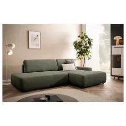 Ecksofa Home Affaire "TORGE, Schlafsofa Cord, Samtvelours u. Strukur fein, Couch in L-Form", gr&uuml;n (khaki), B:276cm H:82cm T:164cm, 100% Polyester, Sofas, Ecksofa, Schlaffunktion und Bettkasten, Liegefl&auml;che: 210x125 cm, neues Design