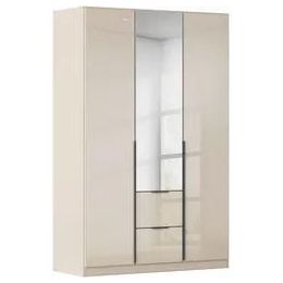 Dreht&uuml;renschrank OTTO HOME "Kleiderschrank Kleiderschr&auml;nke Schrank Garderobe AGORDO mit Glasfront", beige, glas beige (champagner), B:136cm H:229cm T:54cm, Holzwerkstoff, Schr&auml;nke, Dreht&uuml;renschrank, mit Au&szlig;enschubk&auml;sten, in 7 Breiten und 2 H&ouml;hen MADE IN GERMANY