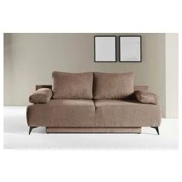 Schlafsofa WERK2 "Viktoria mit Komfortsitz- und Liegeh&ouml;he, Breite 200cm", beige (braun), B:200cm H:95cm T:105cm, 95% Polyester, 5% Polyamid, Sofas, Schlafsofa, bequemes 2-Sitzer Schlafcouch mit Bettkasten