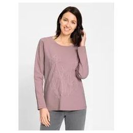Langarmshirt Inspirationen "Shirt", Damen, Gr. 54, lila (hortensie), 100% Baumwolle, unifarben, Rundhals, Shirts Langarmshirt