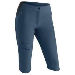 Outdoorhose Maier Sports "Inara slim Capri Vario", Damen, Gr. 48, Normalgr&ouml;&szlig;en, blau (jeansblau), 90% Polyamid, 10% Elasthan, Hosen Outdoorhose, Damen Wanderhose, elastische Funktionshose mit 4 Taschen, Slim Fit