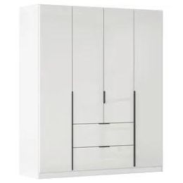 Dreht&uuml;renschrank OTTO HOME "Kleiderschrank Kleiderschr&auml;nke Schrank Garderobe AGORDO mit Glasfront", wei&szlig; (alpinwei&szlig;, glas kristallwei&szlig;), B:181cm H:229cm T:54cm, Holzwerkstoff, Schr&auml;nke, Dreht&uuml;renschrank, mit Au&szlig;enschubk&auml;sten, in 7 Breiten und 2 H&ouml;hen MADE IN GERMANY