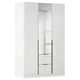 Dreht&uuml;renschrank OTTO HOME "Kleiderschrank Kleiderschr&auml;nke Schrank Garderobe AGORDO mit Glasfront", wei&szlig; (alpinwei&szlig;, glas kristallwei&szlig;), B:136cm H:229cm T:54cm, Holzwerkstoff, Schr&auml;nke, Dreht&uuml;renschrank, mit Au&szlig;enschubk&auml;sten, in 7 Breiten und 2 H&ouml;hen MADE IN GERMANY