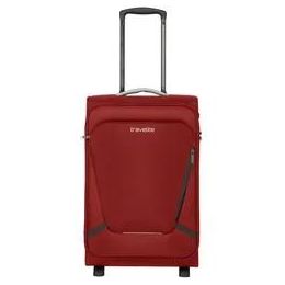 Handgep&auml;ck-Trolley Travelite "JETPACK Slim 2 Cabin Handgep&auml;ck Koffer", Gr. B/H/T: 35cm x 55cm x 23cm 40 l, rot, Polyester, unifarben mit Farbeins&auml;tzen, Koffer