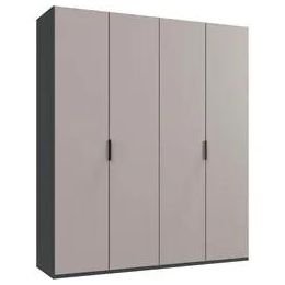 Kleiderschrank wimex "Oxford by fresh to go, in 3 Breiten, Made in Germany", grau (grafit, saharagrau), B:200cm H:236cm T:58cm, Holzwerkstoff, Schr&auml;nke, Kleiderschrank, mit hochwertigen Faltt&uuml;ren f&uuml;r den perfekten &Uuml;berblick
