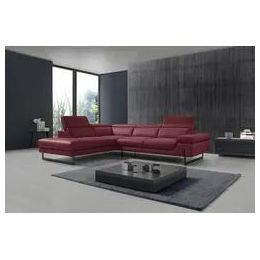 Ecksofa Egoitaliano "Queenie, extravagantes Sofa mit erstklassigem Sitzkomfort, L-Form", rot (burgundy), B:284cm H:95cm T:108cm, Luxus-Microfaser (100% Polyester) Leder &raquo;BULL&laquo; (echtes Rindsleder). Geschliffenes, pigmentiertes und behandeltes Rindsleder mit einer Dicke von 1, 3-1, 5 mm. Dieses Leder zeigt eine ziemlich weiche Hand mit einem halb undurchsichtigen Aussehen. Es handelt sich um ein ges