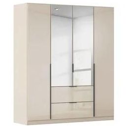Dreht&uuml;renschrank OTTO HOME "Kleiderschrank Kleiderschr&auml;nke Schrank Garderobe AGORDO mit Glasfront", beige, glas beige (champagner), B:181cm H:210cm T:54cm, Holzwerkstoff, Schr&auml;nke, Dreht&uuml;renschrank, mit Au&szlig;enschubk&auml;sten, in 7 Breiten und 2 H&ouml;hen MADE IN GERMANY