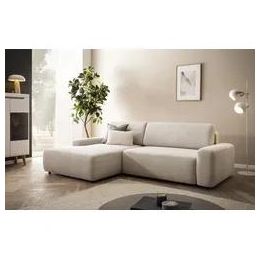 Ecksofa Home Affaire "TORGE (264cm), Schlafsofa in Cord, Samtvelours o Struktur fein, L-Form", beige (hellbeige), B:264cm H:82cm T:162cm, 100% Polyester, Sofas, Ecksofa, Schlaffunktion, Bettkasten, Liegefl&auml;che: 125/210 cm