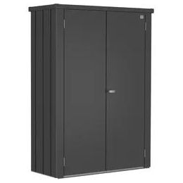 Mehrzweckschrank BioHort "Romeo Gr. M high, verschiedene Farben", grau (dunkelgrau, metallic), B:132cm H:181cm T:57cm, Stahl, Schr&auml;nke, Mehrzweckschrank, 132x57x181 cm, der ideale Terrassenschrank aus Metall