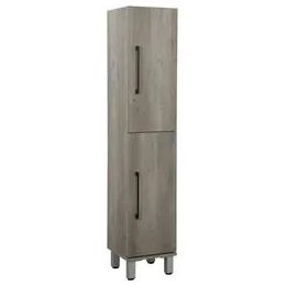 Hochschrank Welltime "Florenz", grau, B:30cm H:150cm T:30cm, MDF, Schr&auml;nke, Hochschrank, Breite 30cm,Badezimmerschrank,Badschrank,2 T&uuml;ren