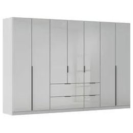 Dreht&uuml;renschrank OTTO HOME "Kleiderschrank Kleiderschr&auml;nke Schrank Garderobe AGORDO mit Glasfront", grau (seidengrau, glas seidengrau), B:315cm H:229cm T:54cm, Holzwerkstoff, Schr&auml;nke, Dreht&uuml;renschrank, mit Au&szlig;enschubk&auml;sten, in 7 Breiten und 2 H&ouml;hen MADE IN GERMANY