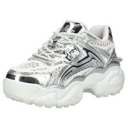 Sneaker Buffalo "Buffalo Sneaker Lederimitat/Mesh", Damen, Gr. 41, silber, Lederimitat, Textil, Schuhe Sneaker