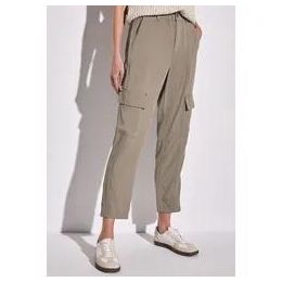 Cargohose Street One, Damen, Gr. 44, L&auml;nge 28, grau (vintage stone), Stoff, 68% Lyocell, 32% Viskose, unifarben, gerade, unten schmal normal, Hosen Cargohose, aus Lyocell