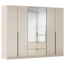 Dreht&uuml;renschrank OTTO HOME "Kleiderschrank Kleiderschr&auml;nke Schrank Garderobe AGORDO mit Glasfront", beige, glas beige (champagner), B:271cm H:229cm T:54cm, Holzwerkstoff, Schr&auml;nke, Dreht&uuml;renschrank, mit Au&szlig;enschubk&auml;sten, in 7 Breiten und 2 H&ouml;hen MADE IN GERMANY