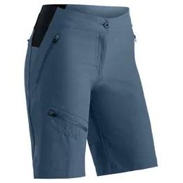 Outdoorhose Maier Sports "Inara Short Vario", Damen, Gr. 42, Normalgr&ouml;&szlig;en, blau (jeansblau), 90% Polyamid, 10% Elasthan, Hosen Outdoorhose, Damen Shorts, kurze Wanderhose, Outdoor-Hose, 4 Taschen, Regular Fit