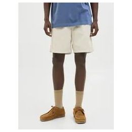 Jack & Jones Shorts JACK & JONES "JPSTBILL CORDUROY JOGGER SHORTS SRT SN", Herren, Gr. S, N-Gr, gelb (moonbeam), Web, Obermaterial: 100% Baumwolle, unifarben, weit knielang, Hosen Shorts, Aus Cord