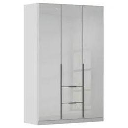 Dreht&uuml;renschrank OTTO HOME "Kleiderschrank Kleiderschr&auml;nke Schrank Garderobe AGORDO mit Glasfront", grau (seidengrau, glas seidengrau), B:136cm H:229cm T:54cm, Holzwerkstoff, Schr&auml;nke, Dreht&uuml;renschrank, mit Au&szlig;enschubk&auml;sten, in 7 Breiten und 2 H&ouml;hen MADE IN GERMANY