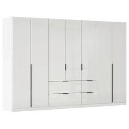 Dreht&uuml;renschrank OTTO HOME "Kleiderschrank Kleiderschr&auml;nke Schrank Garderobe AGORDO mit Glasfront", wei&szlig; (alpinwei&szlig;, glas kristallwei&szlig;), B:315cm H:210cm T:54cm, Holzwerkstoff, Schr&auml;nke, Dreht&uuml;renschrank, mit Au&szlig;enschubk&auml;sten, in 7 Breiten und 2 H&ouml;hen MADE IN GERMANY