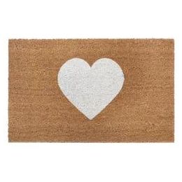 Fu&szlig;matte Hanse Home "Mix Mats Kokos Heart, T&uuml;rmatte", braun (braun, wei&szlig;), B:75cm H:15mm L:45cm, Kokos, Teppiche, Fu&szlig;matte, Kokos, Schmutzfangmatte, Outdoor, Rutschfest, Innen, Kokosmatte, Flur