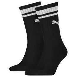 Socken Puma "Puma UNISEX HERITAGE CREW SOCK", Damen, Gr. 39-42, schwarz, Baumwollmischung, normal, Socken Socken, Komfort-Passform, gepolsterte Sohle