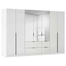Dreht&uuml;renschrank OTTO HOME "Kleiderschrank Kleiderschr&auml;nke Schrank Garderobe AGORDO mit Glasfront", wei&szlig; (alpinwei&szlig;, glas kristallwei&szlig;), B:315cm H:229cm T:54cm, Holzwerkstoff, Schr&auml;nke, Dreht&uuml;renschrank, mit Au&szlig;enschubk&auml;sten, in 7 Breiten und 2 H&ouml;hen MADE IN GERMANY