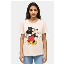 T-Shirt Recovered "Mickey Mouse Hug", Damen, Gr. M, pink (rosa), 100% Baumwolle, bedruckt, normal, Rundhals, Shirts T-Shirt, im zeitlosen Design