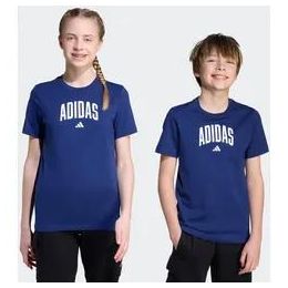 T-Shirt Adidas SPORTSWEAR "COLLEGIATE GRAPHIC KIDS", Jungen, Gr. 164, blau (dunkelblau), Obermaterial: 100% Baumwolle, Shirts T-Shirt, f&uuml;r Kinder, mit grafischem Design, aus Baumwolle