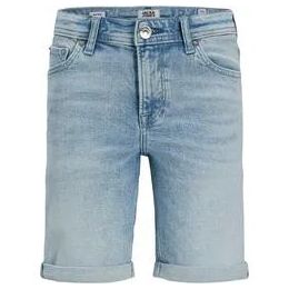 Jack & Jones Shorts JACK & JONES JUNIOR "JJIRICK bequem mit mittlerer Taille f&uuml;r Jungen", Jungen, Gr. 128, N-Gr, blau (light blau denim pack:am 361), Web, Obermaterial: 98% Baumwolle, 2% Elasthan, Abriebeffekte, unifarben, regular fit knielang, Hosen Shorts, unifarben, modisch, regular fit, Web