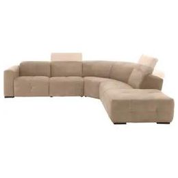 Ecksofa Egoitaliano "Sauvanne, Designsofa der Extraklasse, elegant und bequem", beige (puder), B:300cm H:100cm T:274cm, Leder &raquo;BULL&laquo; (echtes Rindsleder). Geschliffenes, pigmentiertes und behandeltes Rindsleder mit einer Dicke von 1, 3-1, 5 mm. Dieses Leder zeigt eine ziemlich weiche Hand mit einem halb undurchsichtigen Aussehen. Es handelt sich um ein gesch&uuml;tztes Leder. Eine leichte Deckschicht sc
