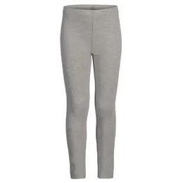 Leggings happy girls, M&auml;dchen, Gr. 104, N-Gr, grau (grau melange), Jersey, Obermaterial: 95% Baumwolle, 5% Elasthan, unifarben, skinny fit kn&ouml;chellang, Hosen Leggings, in Basic-Form