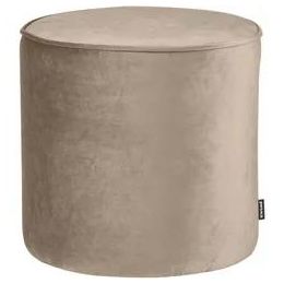 Hocker Woood "Sara", gr&uuml;n (khaki), B:46cm H:46cm T:46cm, 100% Polyester, Hocker, Sitzhocker, weich gepolstert, runde Form, H 46 cm x &Oslash; 46 cm
