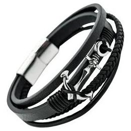 Armband "Seemann", Herren, Gr. Leder, schwarz, Collezione Alessandro, Armb&auml;nder Armband