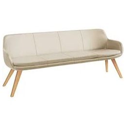 Essbank Musterring "Tavia", beige (sand, eiche bianco), B:220cm H:87cm T:66cm, Sitzb&auml;nke, Essbank, Stativgestell aus Eiche bianco massiv, Breite 180, 200 oder 220 cm