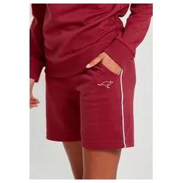 Bermudas Kangaroos, Damen, Gr. 52/54, N-Gr, rot, Interlock, Obermaterial: 60% Baumwolle, 40% Polyester, unifarben, Basic, bequem ca. Mitte Oberschenkel, Hosen Bermudas Kurze Hose, mit schmalem Piping an der Seite, Loungewear