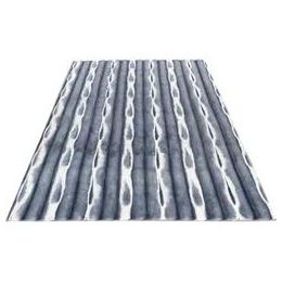Teppich Obsession "My Waves 305", blau, B:60cm H:22mm L:100cm, Polyester, Teppiche, Teppich, Uni Farben, Hoch-Tief Effekt, besonder weich, Wohnzimmer