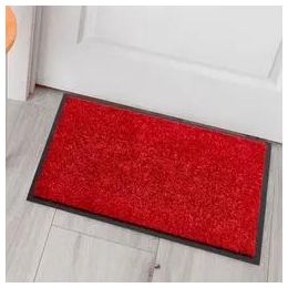 Fu&szlig;matte OTTO HOME "Fresh Step, Made in Belgium", rot (bordeaux), B:60cm H:9mm L:90cm, Obermaterial: 100% Polyamid, Teppiche, Fu&szlig;matte, f&uuml;r den Eingangsbereich, Uni-Farben, rutschhemmend, robust, waschbar