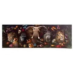 Poster Reinders "Dschungel Fantasie", bunt (farbe bild(er): bunt), B:158cm H:53cm T:0,1cm, Papier, Bilder, Poster