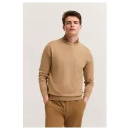 Rundhalspullover Bugatti "Regular Fit", Damen, Gr. XXL, 40, beige, Strick, 95% Baumwolle, 5% Kaschmir, unifarben, regular fit, Rundhals, Rippb&uuml;ndchen, Pullover Rundhalspullover, aus Baumwolle-Kaschmir-Mix