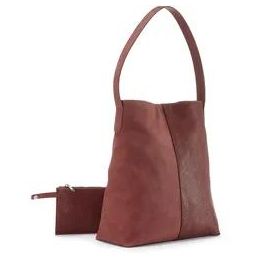 Shopper Vivance "Schultertasche", Damen, Gr. B/H/T: 30cm x 35cm x 14cm, bordeaux, Lederimitat, gepr&auml;gtes Muster, unifarben, Taschen Shopper, mit kleiner Innentasche, Handtasche, Einkaufstasche, Damentasche VEGAN