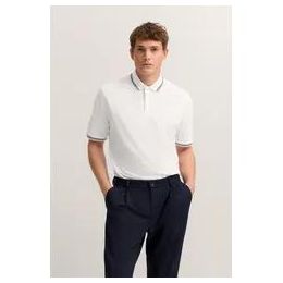 Poloshirt Bugatti "Modern Fit", Herren, Gr. XL, wei&szlig; (10, wei&szlig;), 100% Baumwolle, unifarben, normal, ohne Ausschnitt, Rippb&uuml;ndchen, Shirts, Basic Essential aus Baumwolle