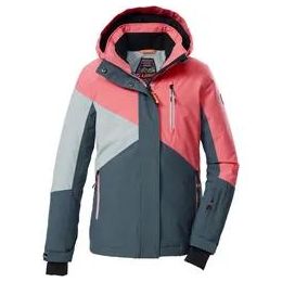 Skijacke Killtec "KSW 209 GRLS SKI JCKT", M&auml;dchen, Gr. 152, denim, Obermaterial: 100% Polyester;Futter: 100% Polyester;F&uuml;llung: 100% Polyester, Jacken Skijacke, M&auml;dchen-Skijacke: wasserdicht, atmungsaktiv, Colourblock-Design
