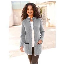 Strickjacke Casual Looks, Damen, Gr. 38, beige (ecru, schwarz, meliert), 51% Baumwolle, 49% Polyacryl, meliert, Strickjacken Strickjacke